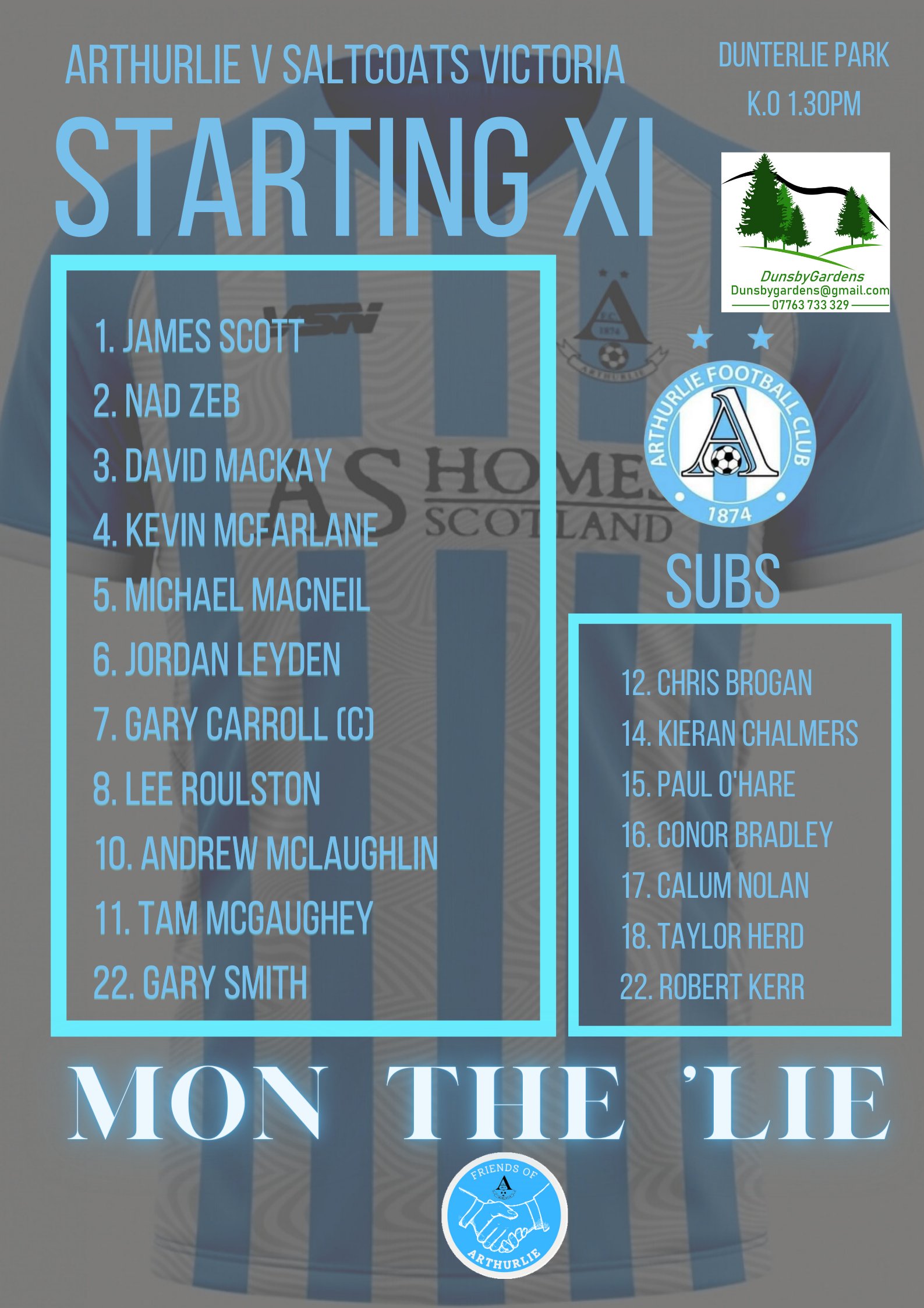 TEAM NEWS: LINEUP V SALTCOATS VICTORIA – The Official Website of ...