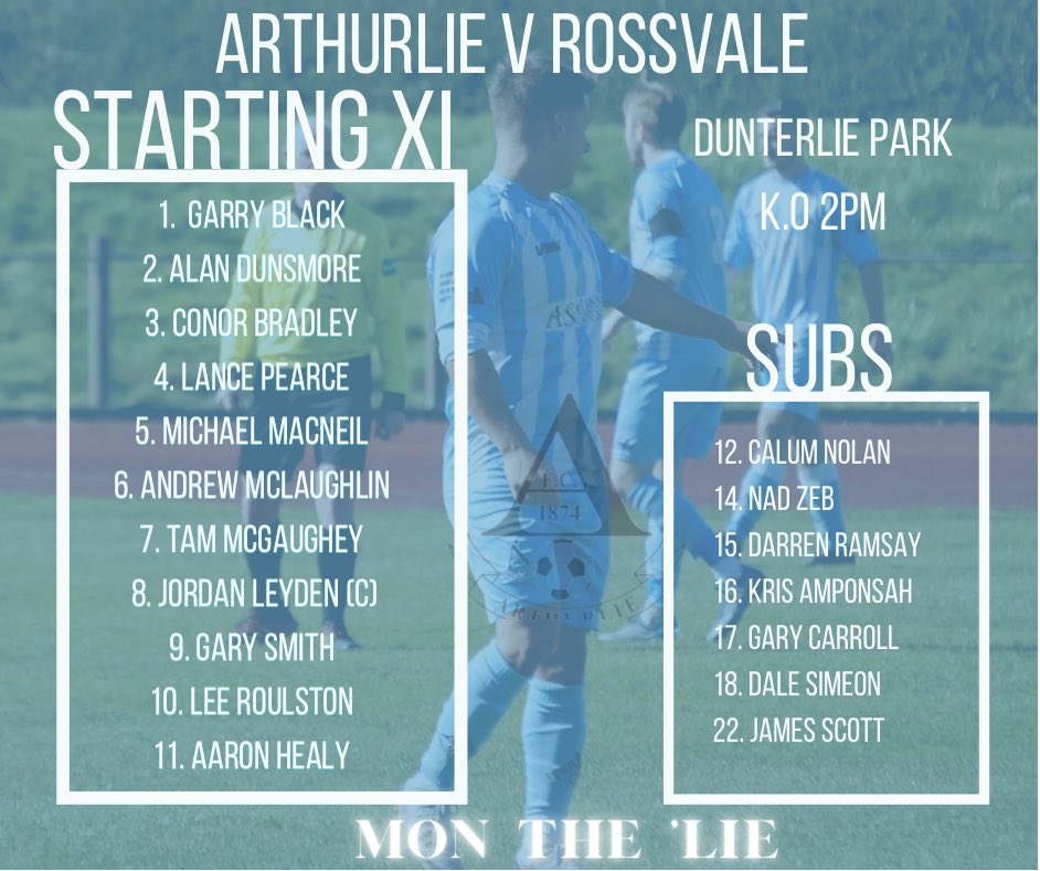TEAM NEWS: LINEUP V ROSSVALE – The Official Website of Arthurlie ...