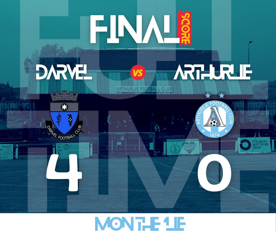 FULL-TIME: DARVEL 4-0 ARTHURLIE – The Official Website of Arthurlie ...