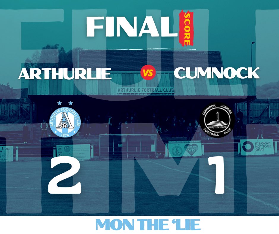 MATCH REPORT: ARTHURLIE 2-1 CUMNOCK – The Official Website of Arthurlie ...